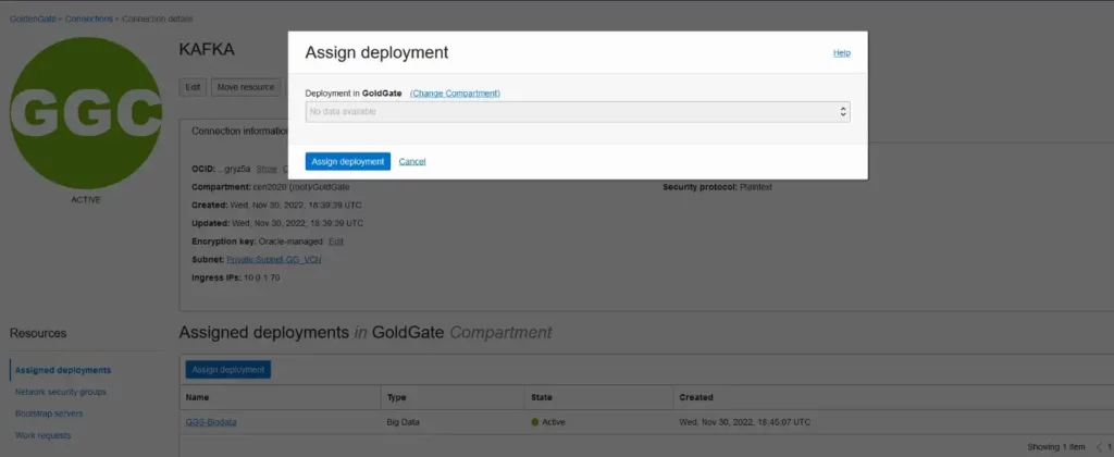 OCI GoldenGate Service to Kafka - OracleGG