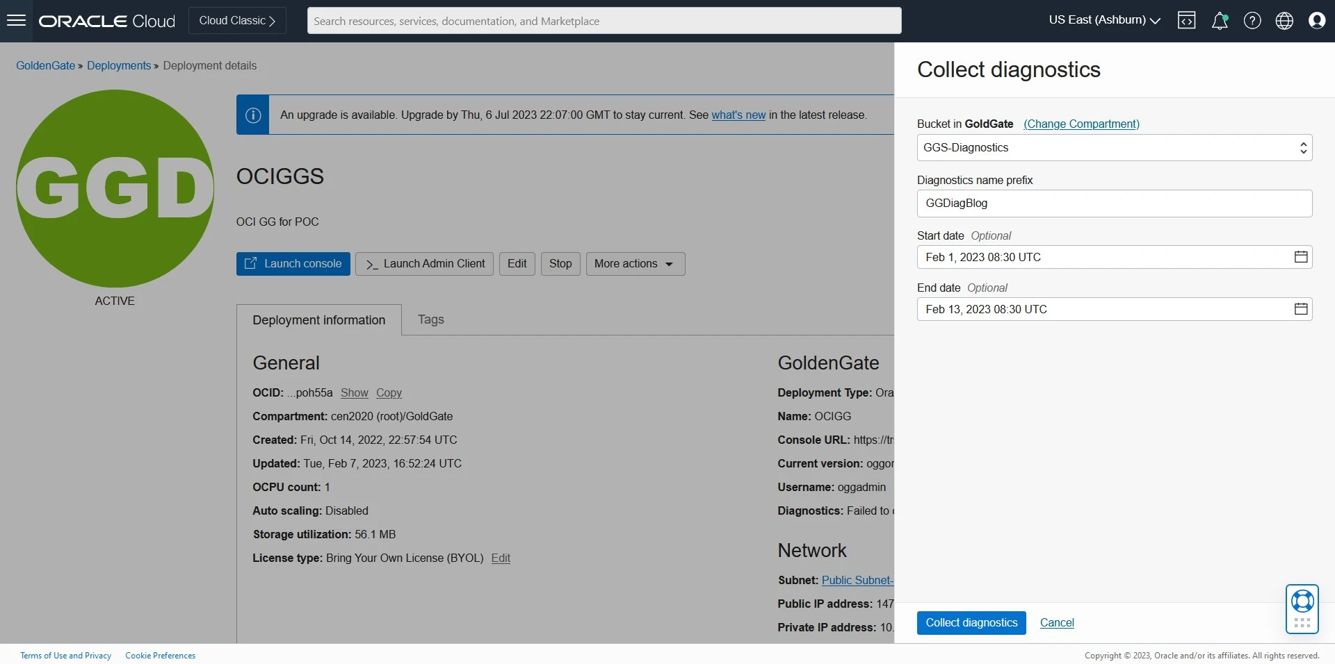 OCI GoldenGate Diagnostics GGSERR.log - OracleGG