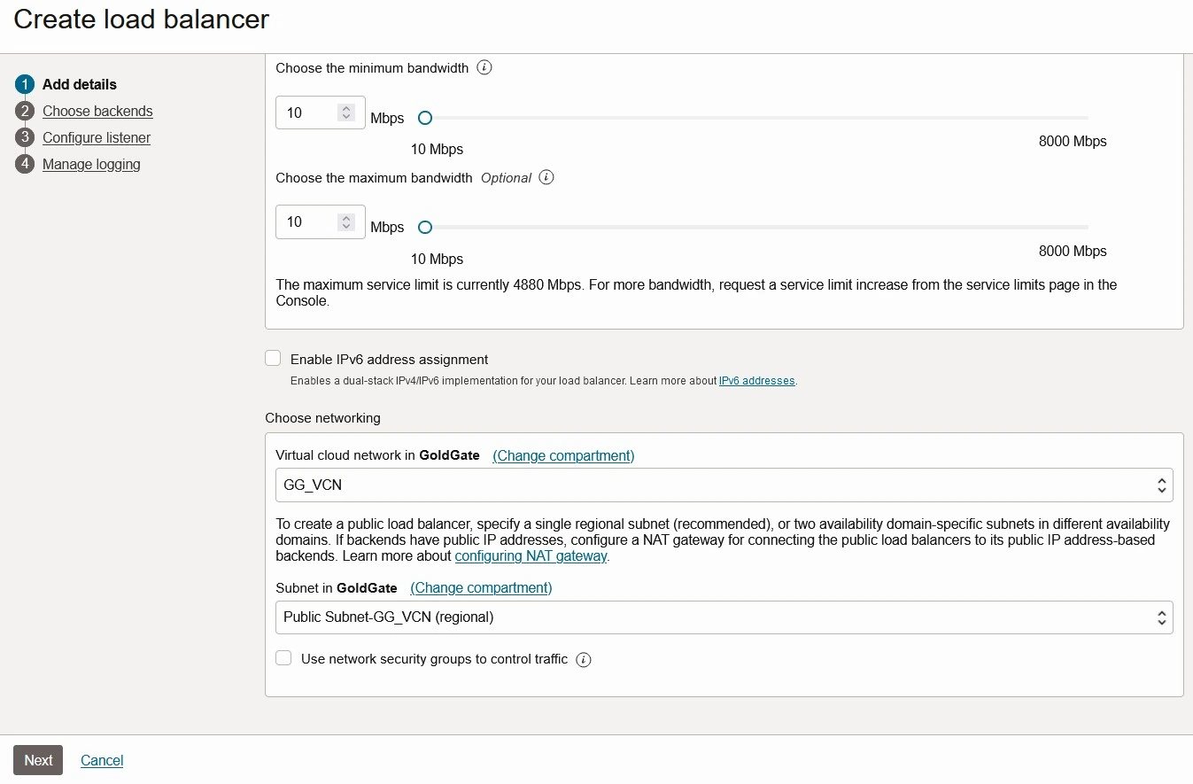 GoldenGate access using Load Balancer - OracleGG