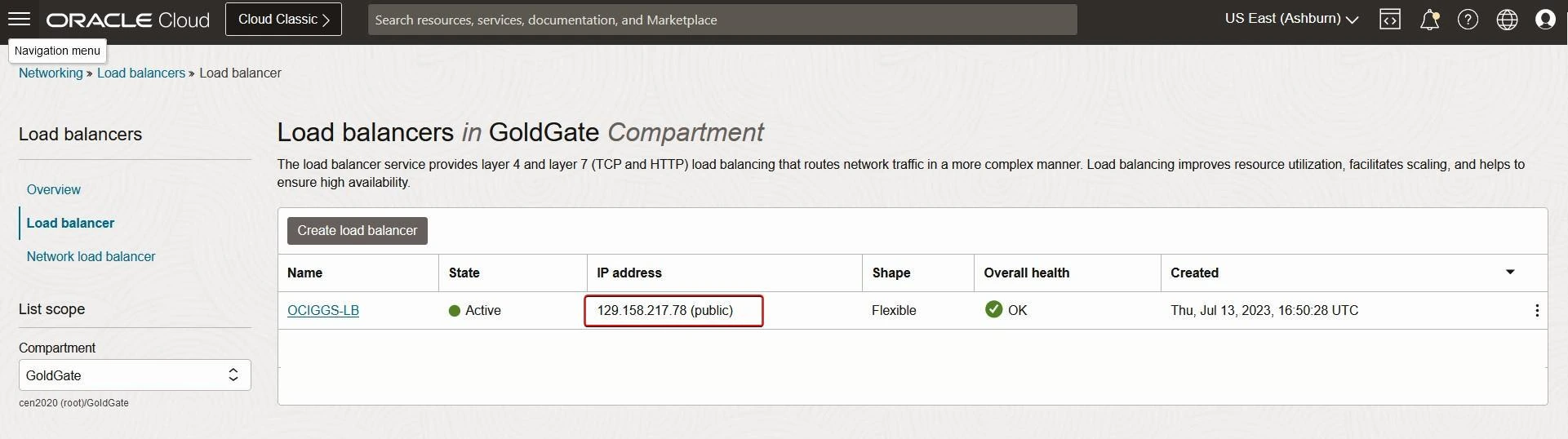 GoldenGate access using Load Balancer - OracleGG