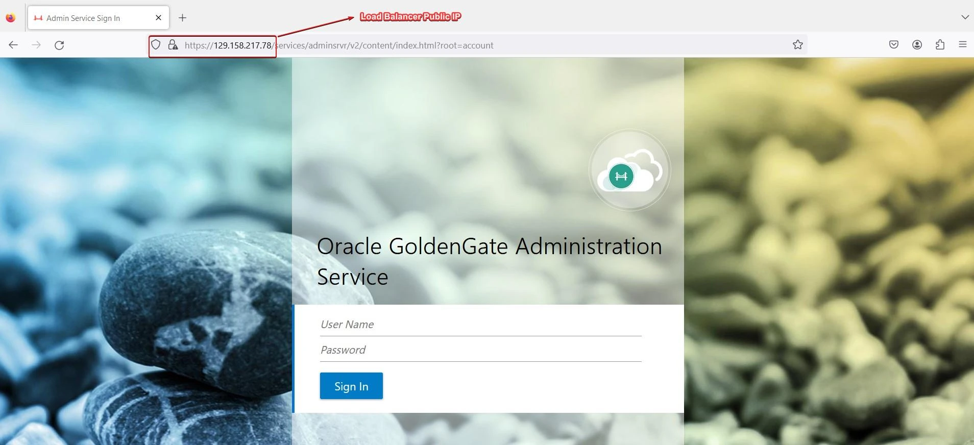 GoldenGate access using Load Balancer - OracleGG