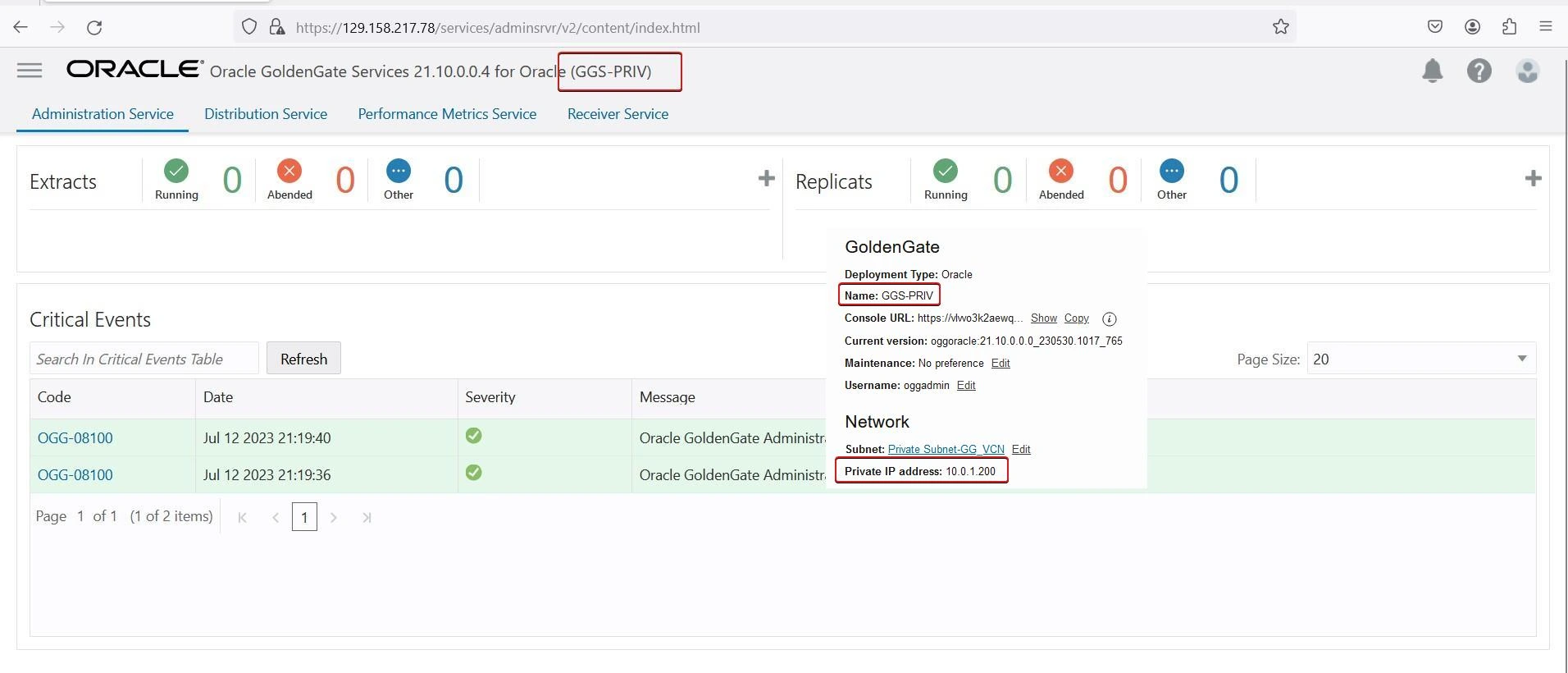 GoldenGate access using Load Balancer - OracleGG